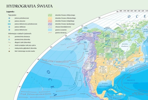 Hydrografia świata - mapa ścienna 160 x 120 cm Cezao.pl